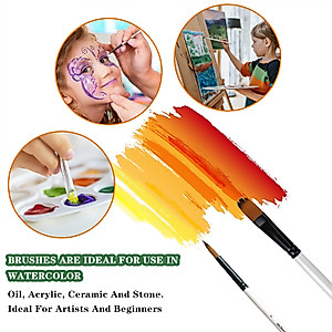 33 Pcs Paint Brush Set, Acrylic Paint Brushes with Board Brush, Sponge Brush, Scraper and Paintbrush Bag, for Kids Adults Oil Watercolor Acrylic Painting