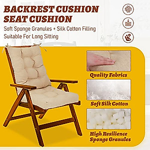 Focuprodu Rocking Chair Cushions.Soft Chair Cushions for Indoor/Outdoor A Variety of Rocking Chairs. Double Non-Slip Design Chair Cushions are Suitable for Patio, Garden. (Plush-Beige)