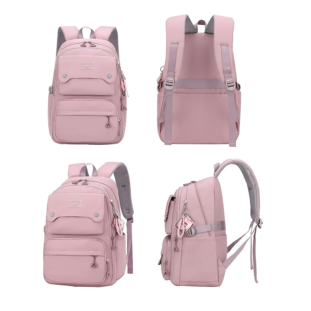 JiaYou Teen Girls Casual Backpack High Middle School Daypack Women Daily Travel Laptop Bag (1# Black, 26 Liters)