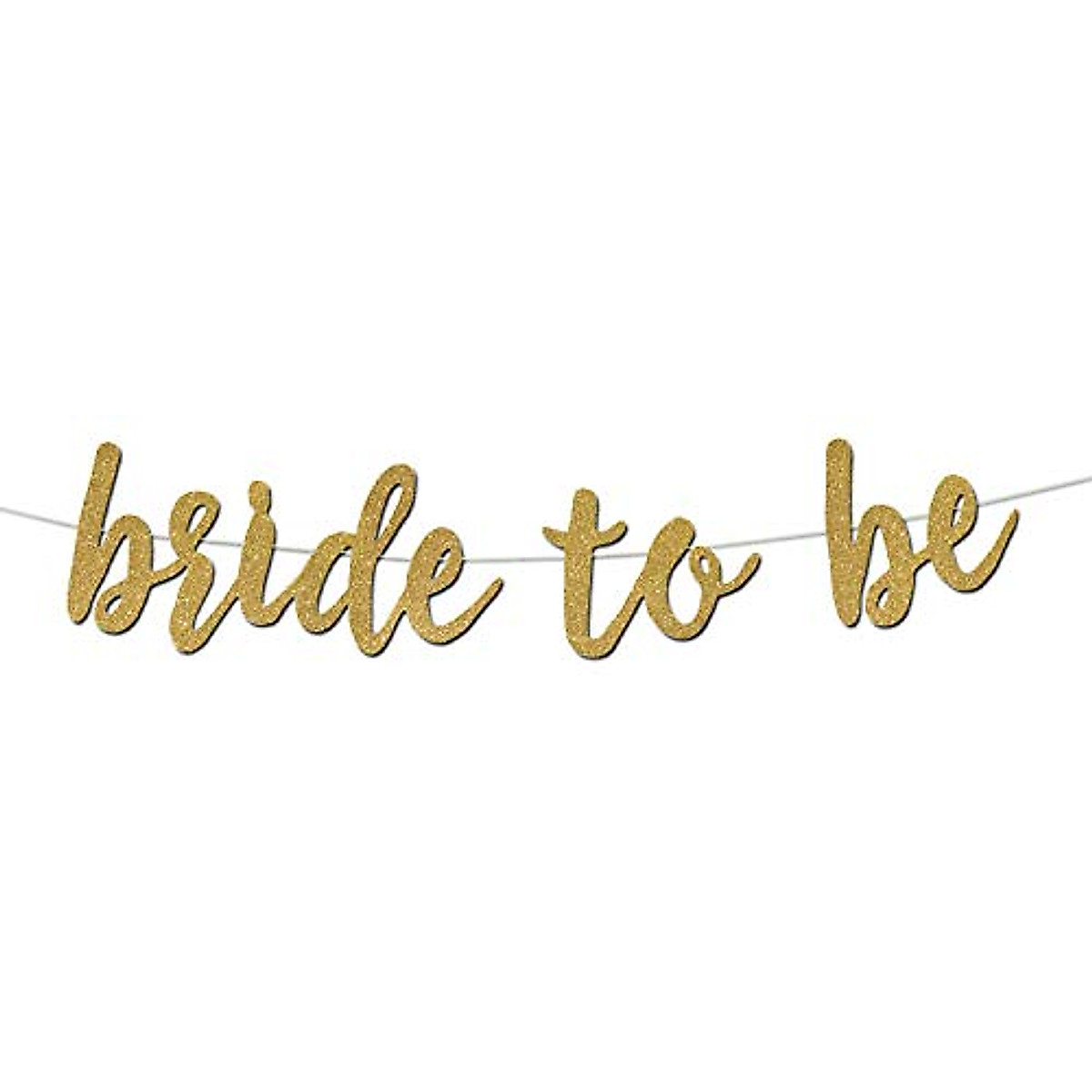 Bride to Be Banner - Premium Gold Glitter Cardstock Paper - Larger Text for Better Visibility - Perfect Decoration for Bridal Shower, Engagement, Bachelorette, Lingerie Party