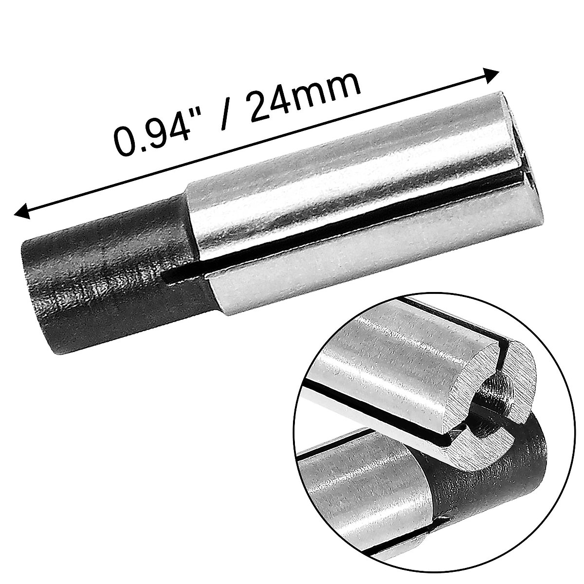 Qjaiune 5Pcs 1/4" to 1/8" Collet Chuck Driver Adapter, CNC Engraving Bit Router Adapter Convert for Engraving Machine Tool