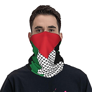 ZENRUIMING 4 pieces of Palestinian flag Neck Gaiter Balaclava Face Mask, multifunctional headscarf, outdoor sunscreen scarf face mask