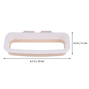 Cabilock Rack Cabinet Plastic Bag Holder Bag Rack Plastic Trash Garbage Kitchen Cabinet Storage Shelf Door Hanging White Bag Holder Bags Over Garbage Bag Storage Over