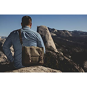 LEGACY - a Picnic Time Brand Adventure Wine Tote Glasses and Mini Table, 2 Bottle Picnic Bag, (Khaki Green with Brown Accents)