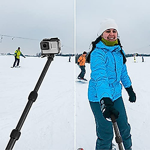 Smatree Carbon Fiber Detachable Extendable Floating Pole Selfie Stick Compatible for GoPro MAX/GoPro Hero 11/10/9/8/7/6/5/4/3 Plus/3/Session/GoPro Hero 2018/DJI OSMO Action 2 Camera