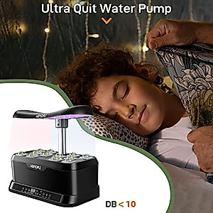 Hydroponic Growing System 12 Pods, HEMOPLT Herb Garden Kit Indoor, Indoor Garden with w/Full Spectrum 5L Water Tank, Height Adjustable (7" to 23"), Smart Timer, LED Grow Lights, Slient Pump