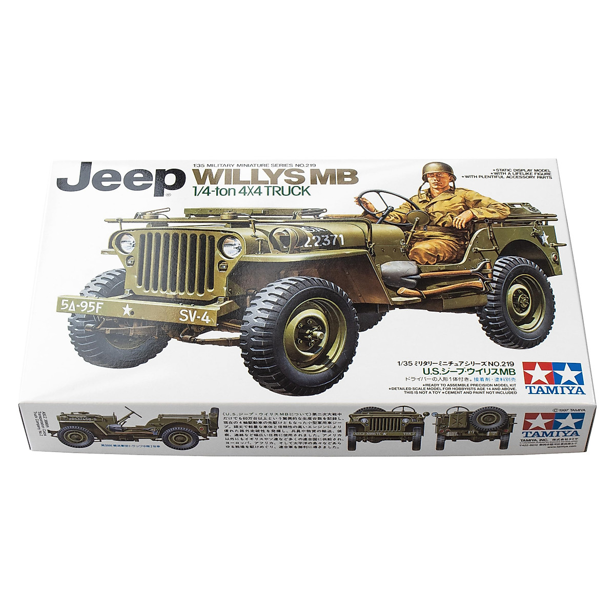 TAMIYA Jeep Willys 1/4 Ton 4X4 Hobby Model Kit for ages 168 months to 1200 months