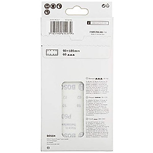 Bosch Home and Garden 2609256A81 10-Piece Sanding Sheet Set for Orbital Sanders 93 x 185, 60