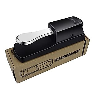 Sustain Pedal for Keyboard, Goldby Universal Keyboard Sustain Pedal for Yamaha, Casio, Roland, Korg Digital Pianos MIDI Keyboard Electronic Keyboards Electric Organ Synthesizer, 1/4 Inch Jack (Sliver)