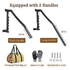 Oftest Wall Mounted Wood Splitter - Carbon Steel Wall Mounted Kindling Splitter, Firewood Kindling Splitter for Soft Wood, Manual Log Splitters with Firewood Tote Bag, Glove