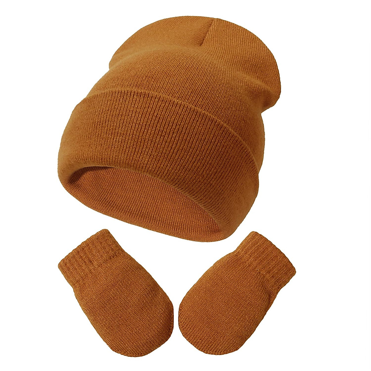 Baby Beanie Hat Gloves Set, Kids Winter Warm Knit Hat with glvoes,Toddler Soft Beanie for Little Boys Little Girls Children
