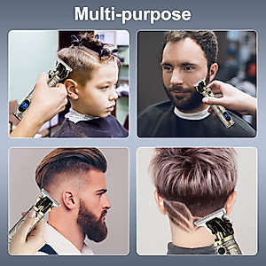 EHJYO Ear and Nose Beard Hair Trimmer for Men Professional Rechargeable Nose Beard Hair Trimmer/Clipper, Electric Shaver Hair Remover for Eyebrow/Ear & Facial LCD Diaplay-Gold