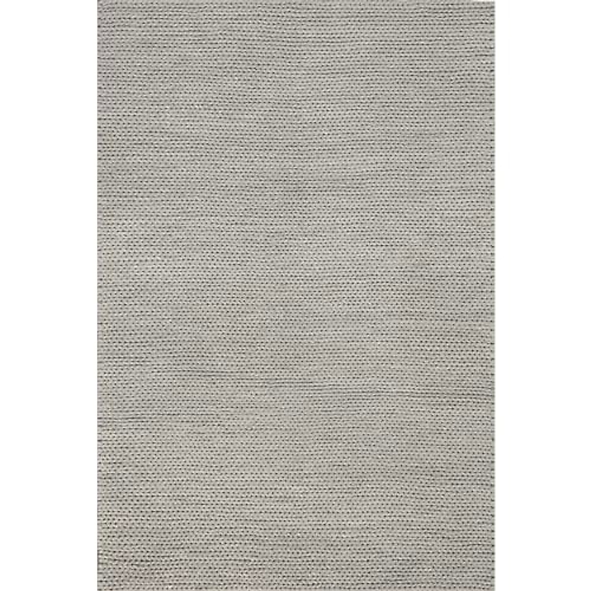nuLOOM 5x8 Penelope Wool Braided Handmade Area Rug, Light Grey, Solid Rustic Farmhouse Style, For Bedroom, Living Room, Hallway, Entryway
