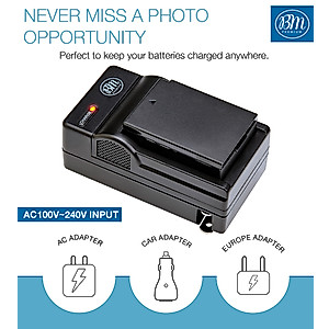 BM Premium 2-Pack of LP-E10 Batteries and Battery Charger Kit for Canon EOS Rebel T3, T5, T6, T7, Kiss X50, Kiss X70, EOS 1100D, EOS 1200D, EOS 1300D, EOS 2000D Digital Camera