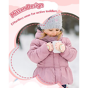 Evridwear Toddler Mittens Girl Boy Mittens 3 Pairs Knitted Stretch Gloves for Kids Toddler Winter Warm