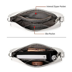 Shoulder Bag White Purse Y2k Purses Classic Crocodile Pattern Clutch Purses with Zipper 90s Trendy Tote Handbags for women