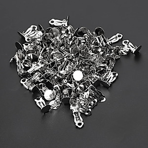 100 Pcs Tray Earring Clips, Flat Back Tray Earring Clips Metal Spring Ear Stud Clips for DIY Earrings Jewelry Making Findings