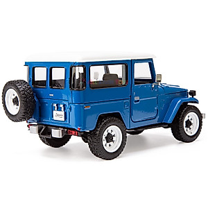 All Star Toys Exclusive Toyota Land Cruiser FJ40 Royal Blue with Custom Off-Road Wheels 1/24 Diecast Model by Motormax 79323 FJ Cruiser J40