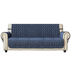 Ameritex Couch Sofa Slipcover 100% Waterproof Nonslip Quilted Furniture Protector Slipcover for Dogs, Children, Pets Sofa Slipcover Machine Washable (Blue, 68")