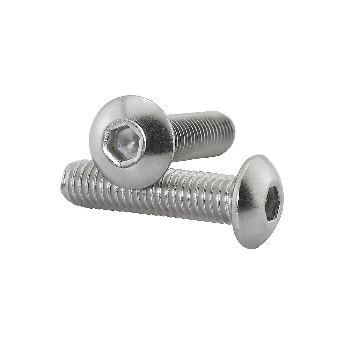 PZRT 50pcs M5 x 8mm Button Head Socket Cap Screws,304 Stainless Steel Allen Hex Button Head Screws