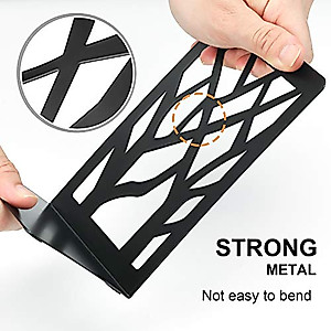 MaxGear Book Ends Tree Design Modern Bookends for Shelves, Non-Skid Bookend, Heavy Duty Metal Book Stopper for Books/CDs, Decorative Book Shelf for Home, 7 x 4.7 x 3.5”, Black (4 Pair/8 Pieces, Large)