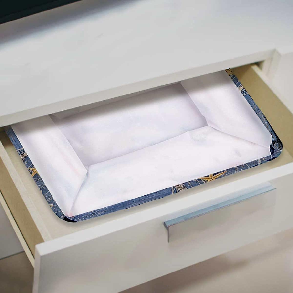 TropicalLife Summer Beach Starfish Storage Basket Ocean Sea Storage Bin Box Toys Organizer Shelf Cube with Handles for Kids Room Kitchen Office Nursery