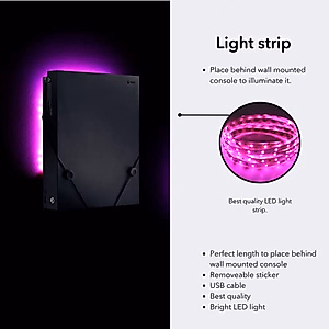 1 feet/0.5M Light Strip by FLOATING GRIP - LED Light Strip with USB Plug and Removeable Sticker on The Back. (Pink)