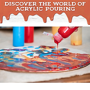 ROMI'S WAY DIY Clock kit w Round Wood, Acrylic Pouring Paint, Clock Mechanism – Kids Painting kit - Clock Kits for Do It Yourself - Unique Boys & Girls Arts and Crafts for Kids Ages 8-12 6-8 and up