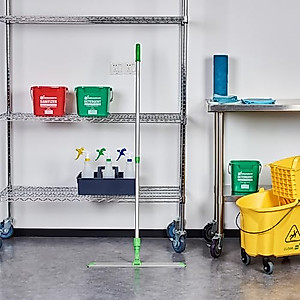 Restaurantware-Clean Tek Professional 23.6 Inch Flat Mop Plate Frame, 1 Quick Connect Mop Frame for Wet Or Dry Mop Pads - Mop Pads Sold Separately, Durable, Green Aluminum Cleaning Mop Pad Frame