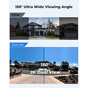 REOLINK 4G LTE Cellular Security Camera Outdoor 4 MP, Dual-Lens Wide View, No WiFi, Wireless Solar Battery Powered, 2K Spotlight Color Night Vision, Local Storage, 2-Way Talk, Motion Only Alert