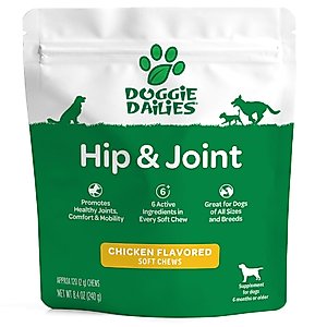 Doggie Dailies Glucosamine for Dogs - 120 Chews - Joint Supplement for Dogs of All Breeds & Sizes - Hip and Joint Supplement for Dogs - Premium Glucosamine and Chondroitin for Dogs (Chicken)
