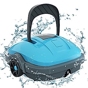 WYBOT Cordless Robotic Pool Cleaner, Automatic Pool Vacuum, Powerful Suction, IPX8 Waterproof, Dual-Motor, 180μm Fine Filter for Above/In Ground Flat Pool Up to 525 Sq.Ft -Osprey200