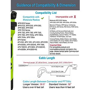 commountain APX 6000 XPR 7550e Earpiece with Mic Compatible for Motorola Radios APX 8000, APX 7000, APX 4000, XPR 7350e, XPR 7550, XPR 7580e, APX6000, APX8000, XPR7550, XPR7550e, Earhook Headset