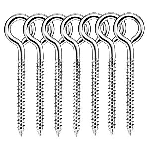 Eye Hooks Screw in Heavy Duty，304 Stainless Steel Eye Bolt，3.5 Inches Long Eye Screws Ring ，Swing Hooks for Hammock Stand, Swings Chair,Yoga , Indoor & Outdoor，Self Tapping Screws 4 Pack