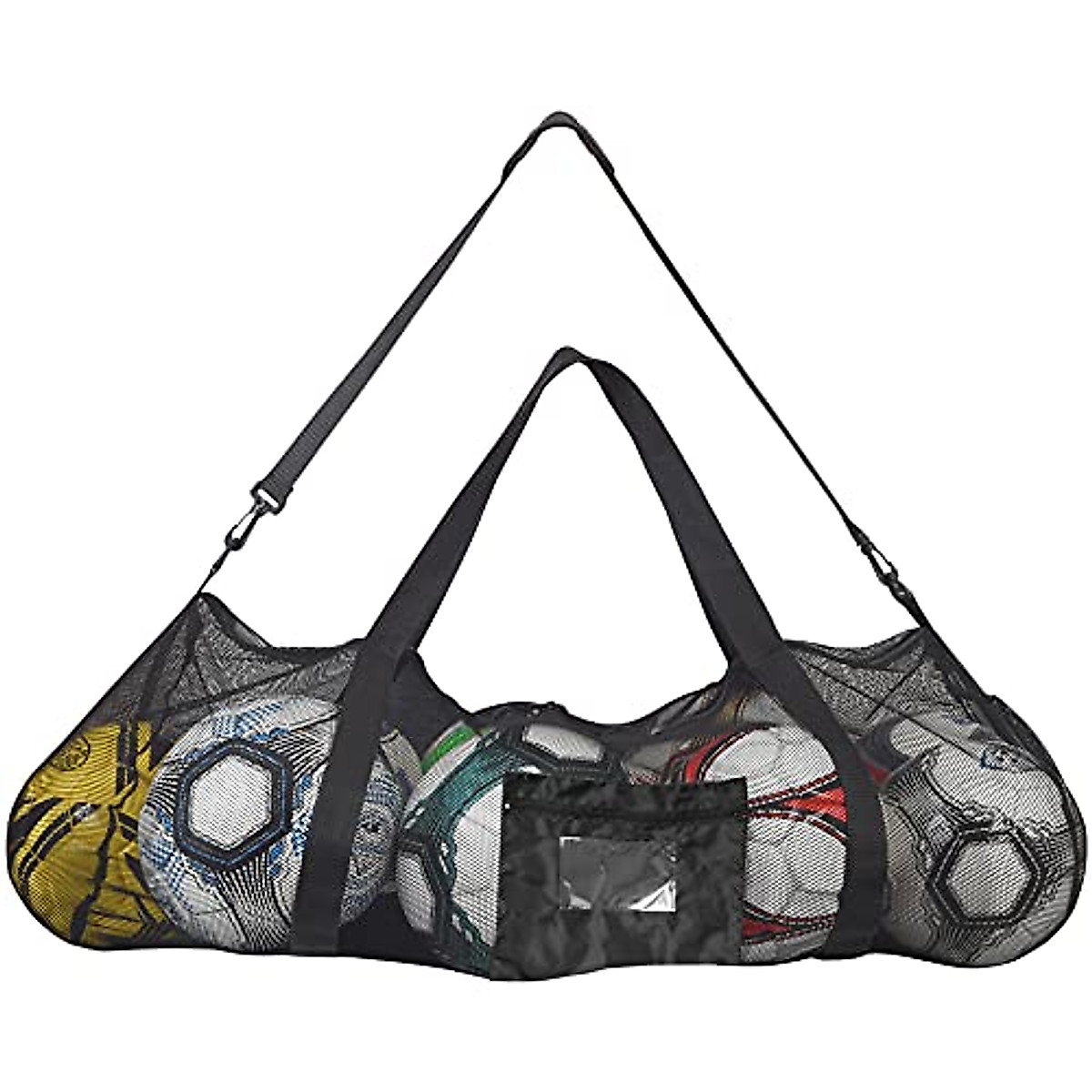 Athllete Extra-Large Heavy-Duty Soccer Ball Bag (34” X 24”) with Comfortable Shoulder Straps - High Capacity Mesh Ball Bag for Sports and Training