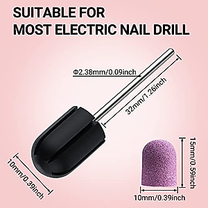MelodySusie 10 Pcs Nail Sanding Caps Nail Drill Bits 180 Fine Grit for Foot File Callus Remover Manicure Pedicure Nail Polishing Burr Home Salon, Purple (10mm)