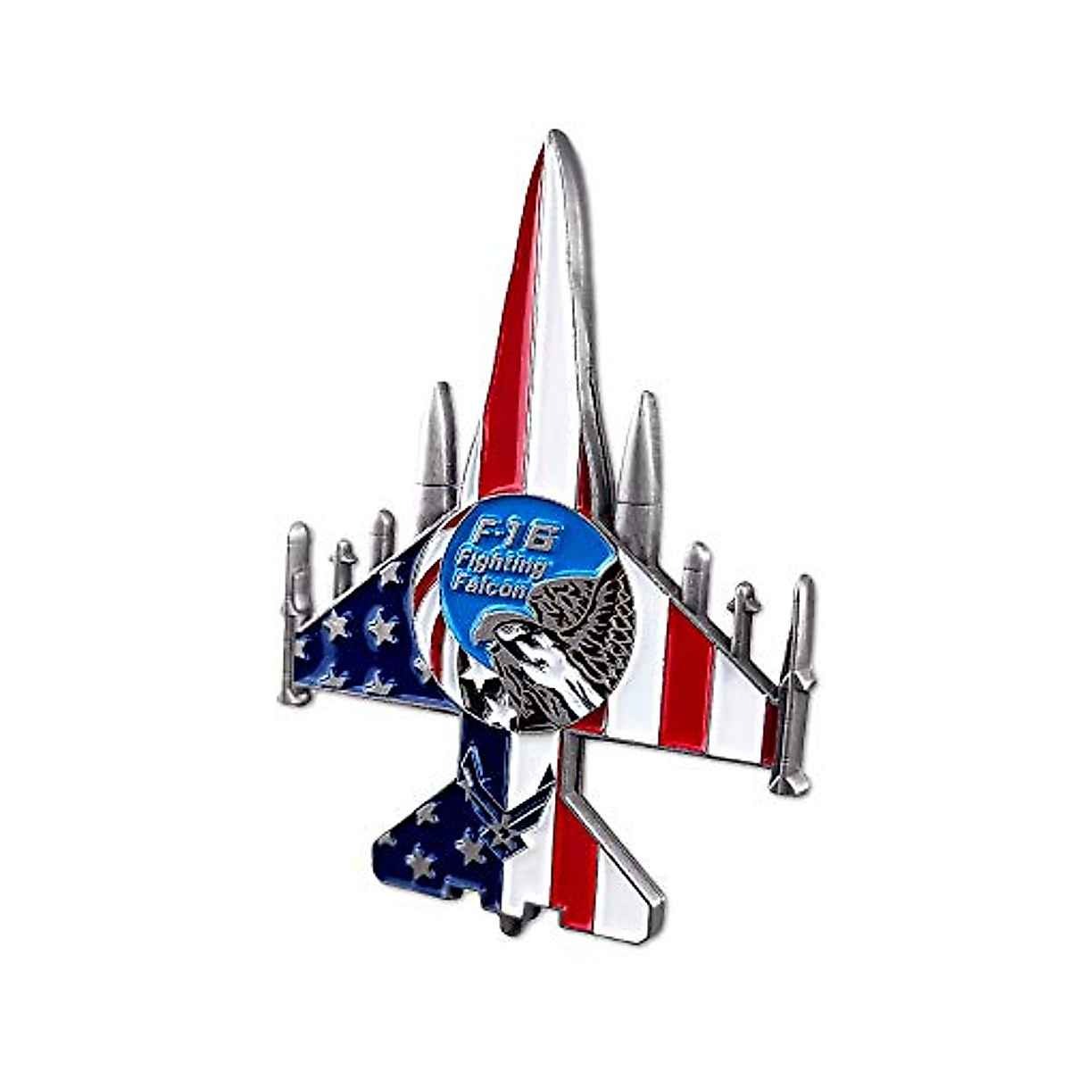 US Air Force F-16 Fighting Falcon Challenge Coin Military Aircraft Shaped Airman Gift