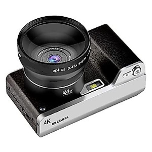 Camera Vlogging Camera, 4K Digital Camera for with WiFi 16X Digital Zoom 180 Degree Flip Screen Wide Angle Lens, Macro Lens Digital Camera