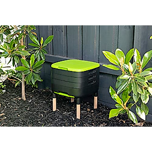 MAZE Three Level Worm Farm Compost Bin with Wood Extension Legs