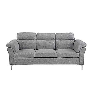 Profit Harris Paraha Modern Home Living Room Linen Fabric Sofa, 3 Seater Couch