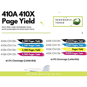 RT Compatible 410A Toner Replacement for HP CF410A 410X CF410X | HP Color Laser Pro MFP M477fnw M477fdw M477fdn M452dn M452nw M452dw M477 | Printer Ink Cartridge