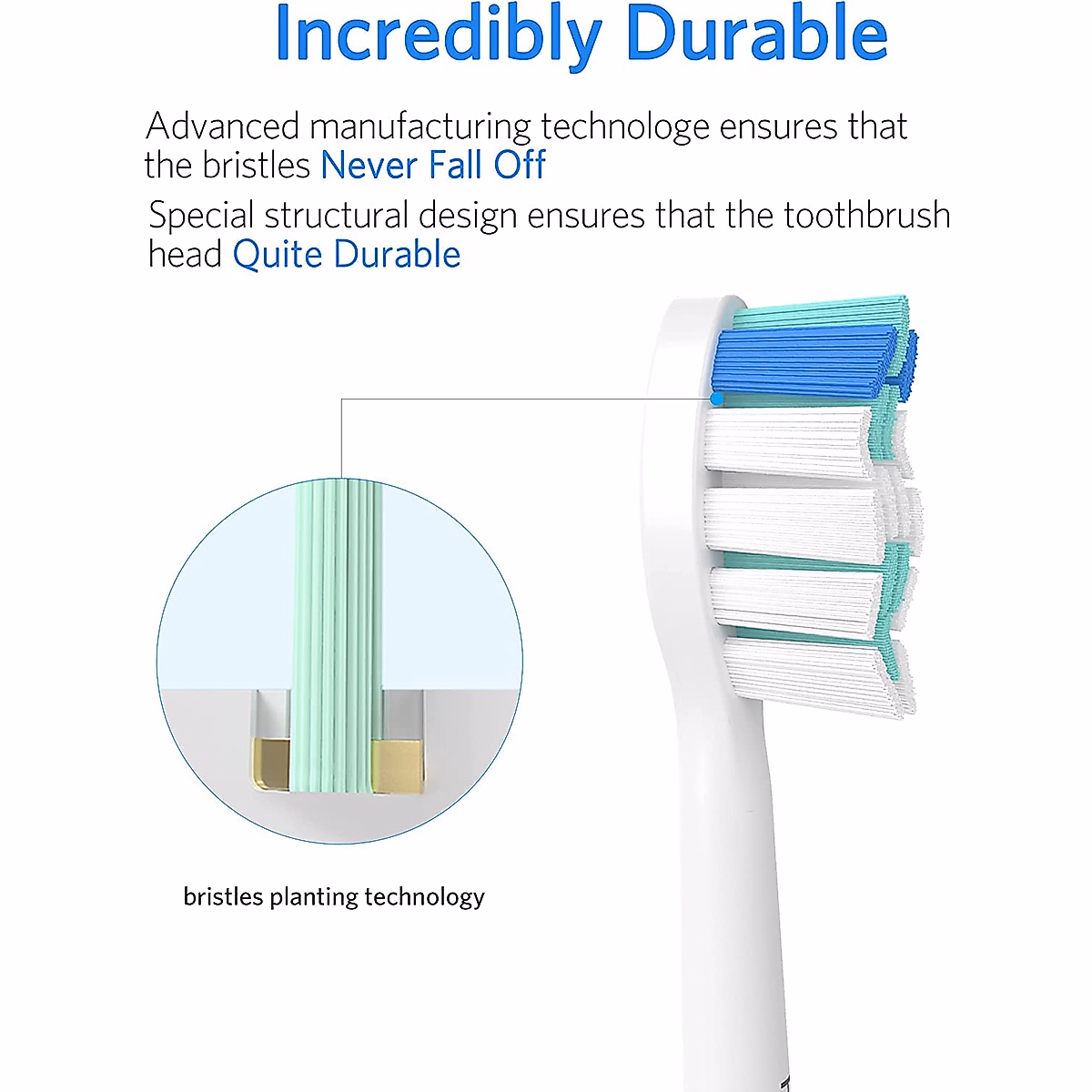 Replacement Toothbrush Heads for Philips Sonicare Replacement Heads,Electric Replacement Brush Head Compatible with Phillips Sonicare G2,C3,C1,C2,4100,A3,W,for Philips Sonic Care Brush(Snap-On),10 Pcs