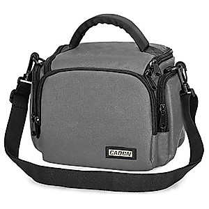 CADeN Compact Camera Shoulder Crossbody Bag Case Compatible for Nikon, Canon, Sony SLR/DSLR Mirrorless Cameras and Lenses Waterproof(1.0 S, Grey)