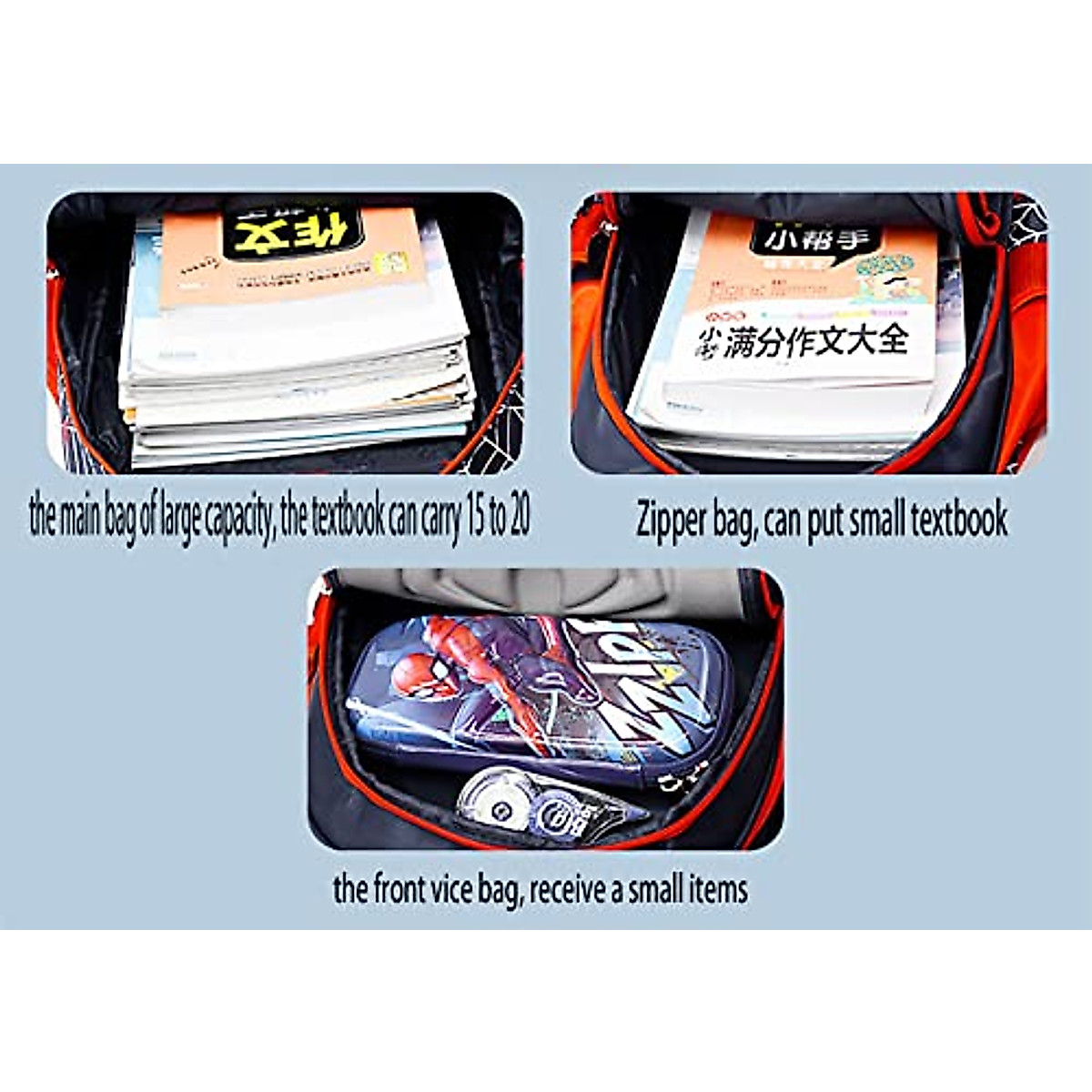 TUDERE 3D cartoon schoolbag waterproof lightweight boys and girls schoolbag red model