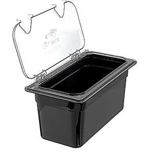 Carlisle FoodService Products Plastic Food Pan 1/3 Size 6 Inches Deep Black