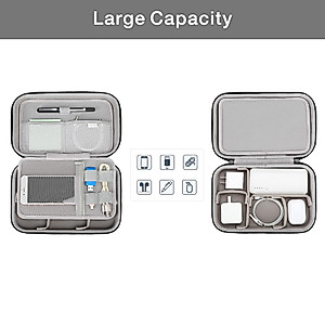 MOSISO Electronic Organizer Travel Case Compatible with MacBook Power Adapter, Compatible with Magic Mouse & Pencil, SD Card, USB Flash Disk with 4 Modular Insert & 2 Cable Tie & Snap Hook, Black