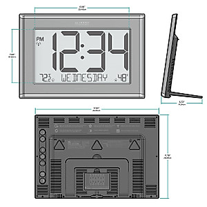 La Crosse Technology 513-21867-INT Extra-Large Slim Atomic Digital Clock with Backlight