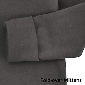 Aablexema Baby Pajamas with Feet and Mittens 2-Pack Zip Up Infant Cotton Long Sleeve Footies Sleep and Play(Light Grey & Black Grey,0-3m)