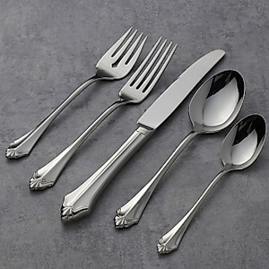 Oneida Kenwood 5 Piece Fine Flatware Set 18/10 Stainless Steel, Silver