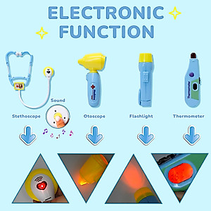 Medical Kit for Kids - 38 Pieces Doctor Pretend Play Equipment, Toy Doctor Kit for Kids, Doctor Play Set with Gift Case for Boys Girls 3 4 5 6 7 Years Old Christmas Birthday Gift(Blue)